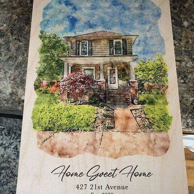 Custom Home Portrait Housewarming Gift First Home Gift Drawing From ...