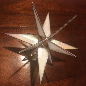 Small Stained Glass Tree Topper Iridescent Clear Glass | Etsy