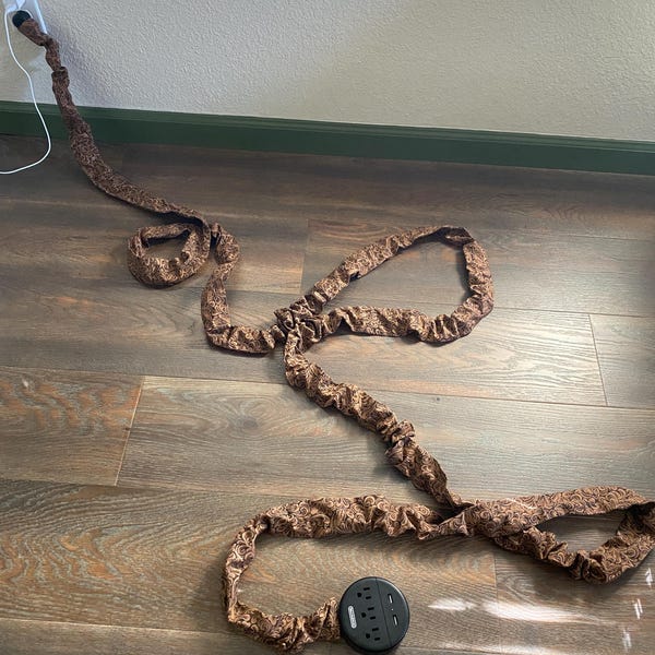 Slip-on Handmade Lamp Cord Cover, 19th Century Blue Floral & Khaki ...