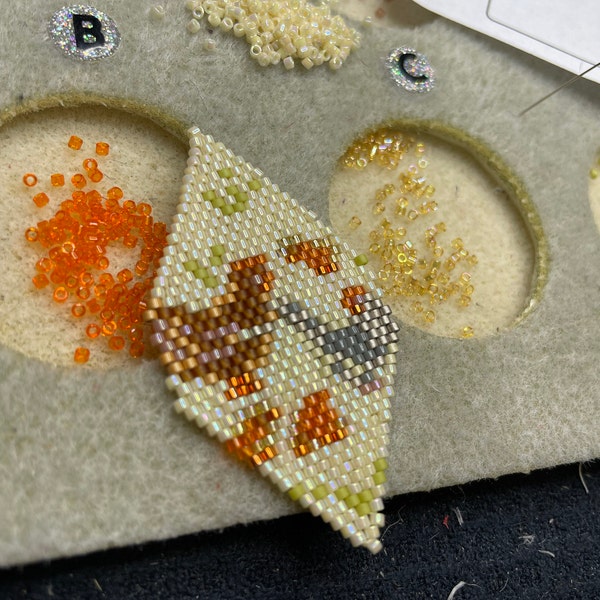Raven Bead Earrings Pattern Pdfbrick Stitch Seed Bead Digital ...