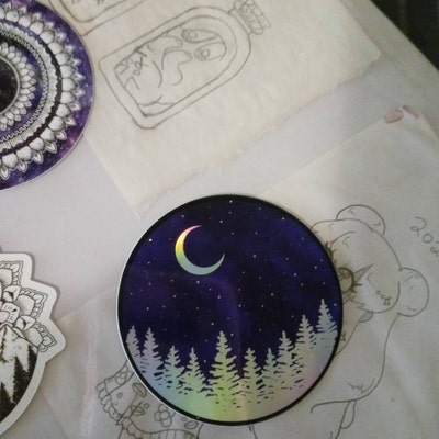 Forest Mandala Sticker Nature Sticker Mountain Sticker - Etsy UK