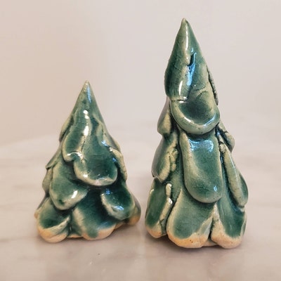 Mini Clay Tree, Small Holiday Trees, Evergreen Christmas Miniature ...