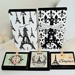 Small Pink and Black Paris Letter Blocks Crownparis - Etsy