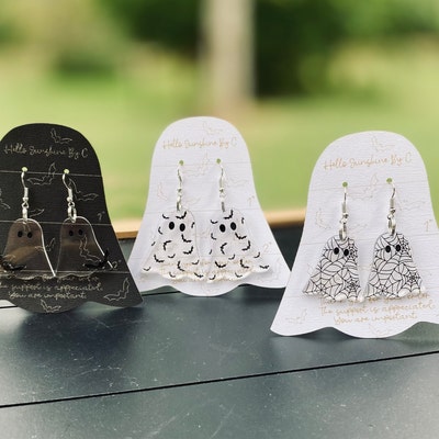 Little Clear Ghost Dangle Earrings, Digital Laser File, Svg, Glowforge ...