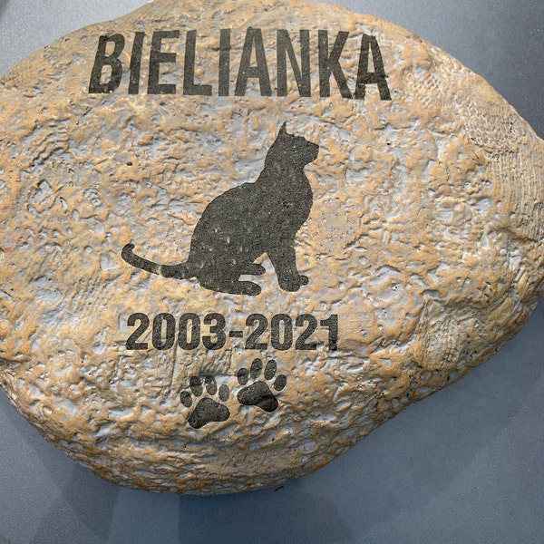 Personalized Cat Memorial Garden Stone, Cat Memorial, Cat Grave Marker ...