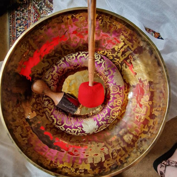 Lord Kaal Vairab With Tree of Life Adorned Fancy Gong Beautifully ...