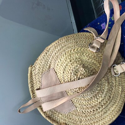 Straw Beach Bag With Leather Strap Straw Backpack Hipster - Etsy