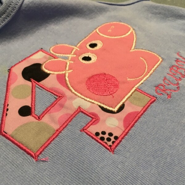Peppa Pig Head Applique Embroidery Design - Etsy