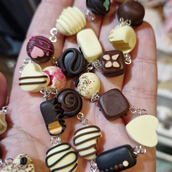 Pink Cake Keychain Polymer Clay Miniature Food Keychain, Whimsical Clay ...