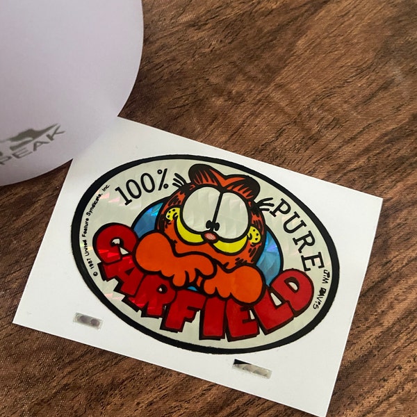 Vintage Garfield Diecut 80s Scratch and Sniff Sticker - Mustard -good ...