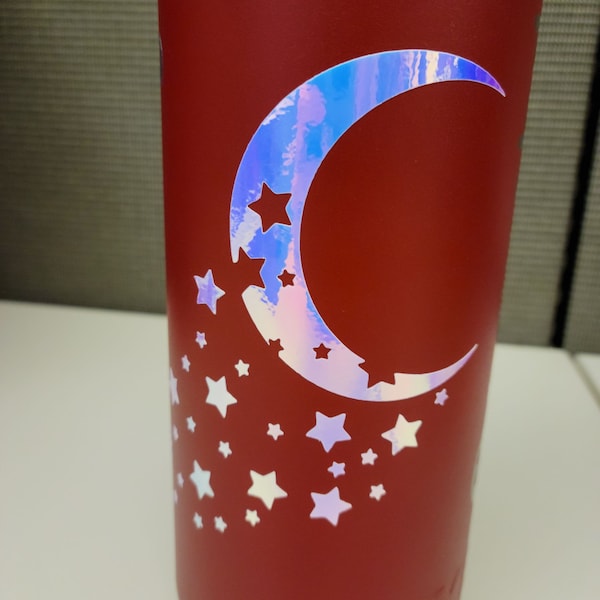 Moon and Star Shower Falling Stars Vinyl Decal | Falling Stars Decal ...