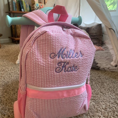 Personalized Baby Backpacks Monogrammed Toddler Backpacks Seersucker ...