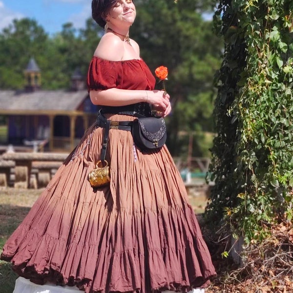 Renaissance Skirt Victorian Cotton Skirt Long Skirt Jupe Longue Purple ...
