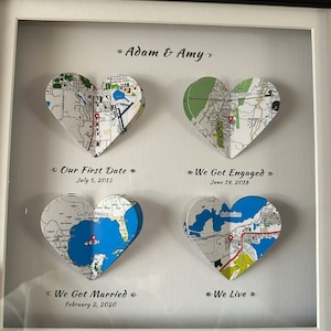 Personalised Map Gift Frame. by A GIFT OF HAPPINESS. Anniversary Gift ...