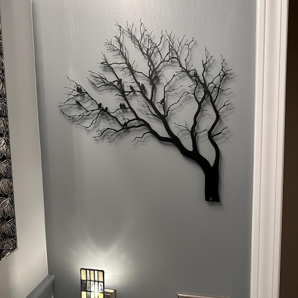 Birds on Tree Branch Metal Wall Art, Nature Dresser Wall Art Decor ...