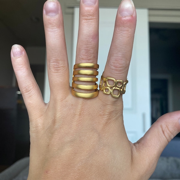 14K Gold Plated Adjustable Ring: Minimalist Boho Jewelry - Etsy