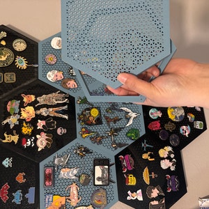 Enamel Pin Board Display for Pin Collectors hexagon Wall Mount Enamel ...