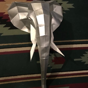 Elephant Papercraft, 3D Papercraft PDF, 3D Template, Wall Sculpture ...
