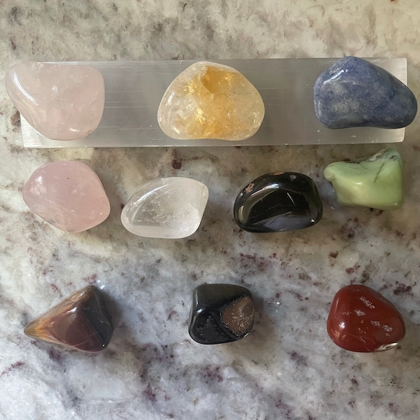 Tumbled Stones Bulk - Large Size Polished Crystal Gemstones - Assorted ...