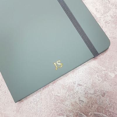 Lined Grey Notebook, Personalised A5 or A6 Notebook With Foil Printed ...