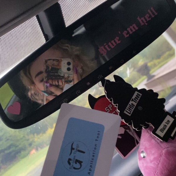 Give Em Hell Mirror Decal, Car Mirror Decal, Affirmation Car Sticker ...