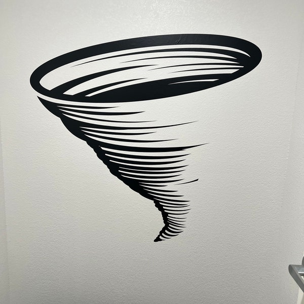 Cyclone Wall Decal, Funnel Cloud Decor, Tornado Artwork, Storm Art ...