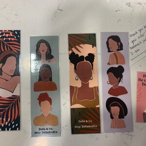 Laminated Woman Bookmark Set African American Bookmark Black - Etsy