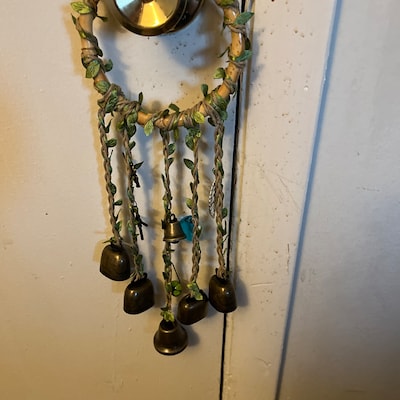 Wooden Wreath, Witch Bells, Entry Way Door Protection Bells, Pagan ...