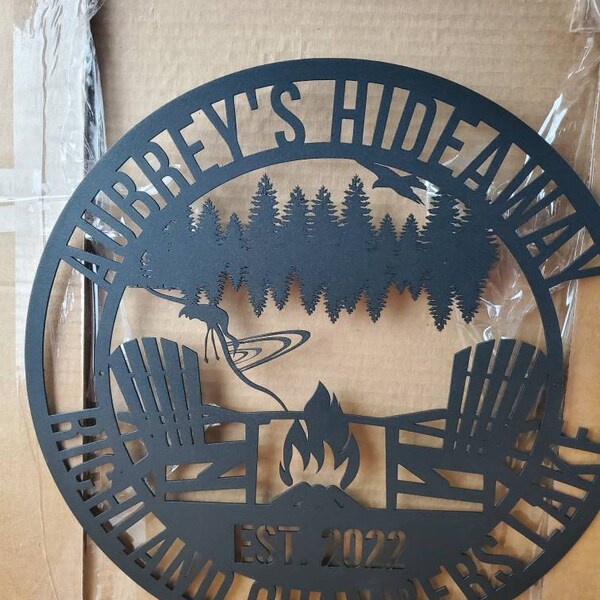 Metal Campfire Sign, Metal Camping Sign, Lake Sign, Lake House Sign ...