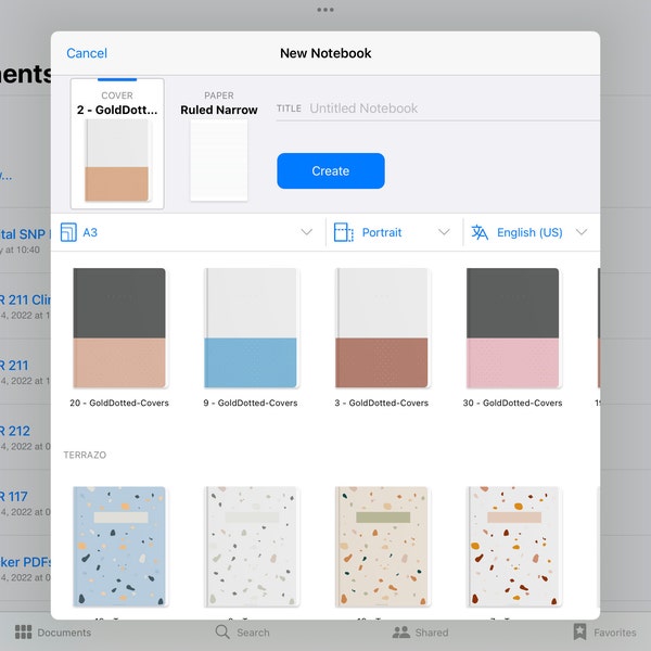 Digital Notebook Covers, Digital Planner Goodnotes Cover, Dotted ...