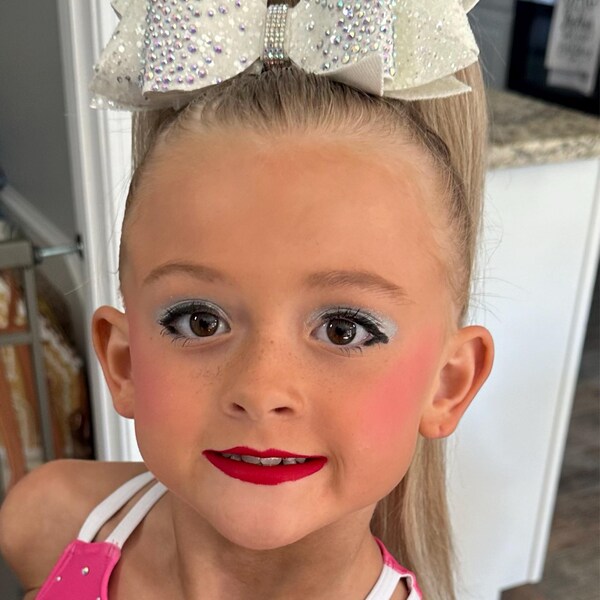 Large 8.5 Bow With Red, and Black Cheer Bow// Red Rhinestone Cheer Bow ...