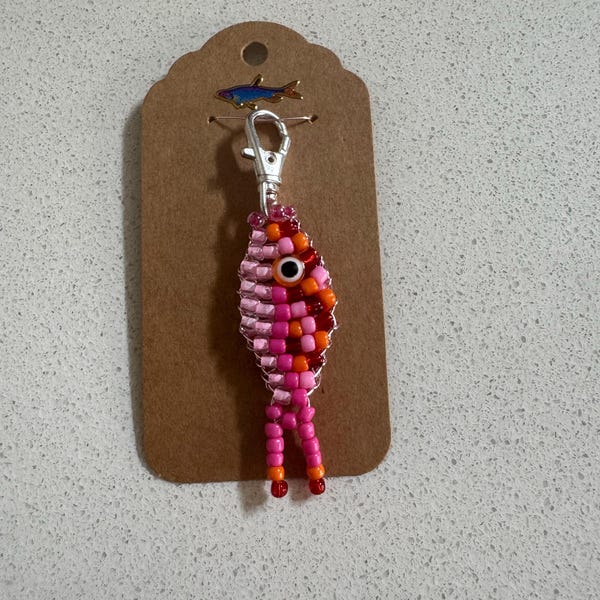 Beaded Fish Keychain and Purse Charm: Customizable - Etsy