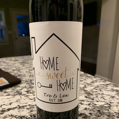 New Home Wine Label Custom Housewarming Gift Personalized - Etsy