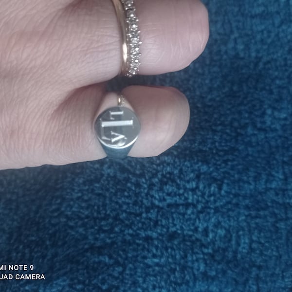 Monogram Signet Ring in Solid Sterling Silver • Custom Minimalist ...
