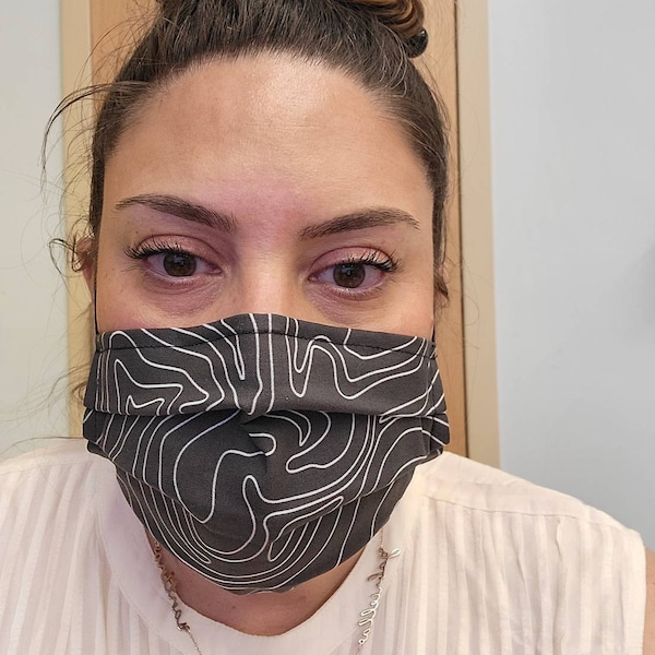 Double Layer Print Fabric Mask W/ Adjustable Elastic Trim - Etsy