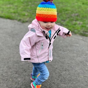 Rainbow Pastel Bobble Hats - Etsy