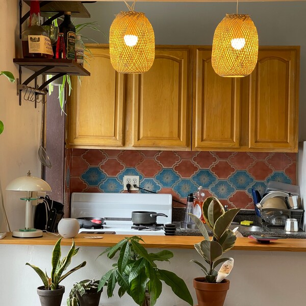 Minimalist Bamboo Lampshade, Extra Small Bamboo Lampshade Pendant Light ...