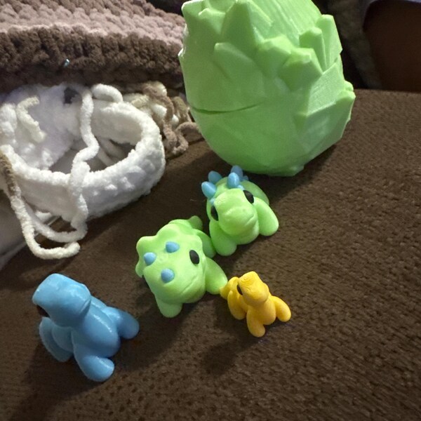 Candy Corn Baby Dinosaur Fidget Toys 3-pack With Egg – 3D Printed ...