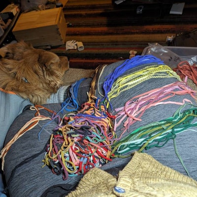 100 4, 6 or 8 Raspberry Hand Dyed Strips for Rug Hooking, Washed Wool ...