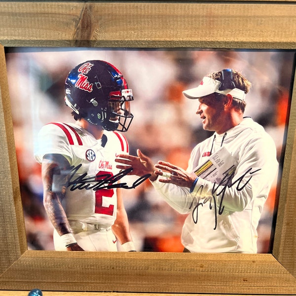 Matt Corral & Lane Kiffin Signed Photo 8X10 Rp Autographed Picture Ole ...