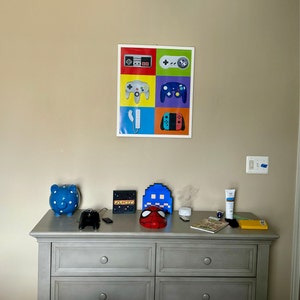 Video Game Characters Digital Wall Art, Color Splash Wall Decor, Gaming ...