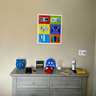 Video Game Characters Digital Wall Art, Color Splash Wall Decor, Gaming ...