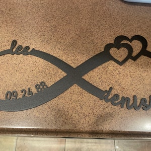 Personalized Wedding Gift for Couple Custom Infinity Sign Wedding Date ...