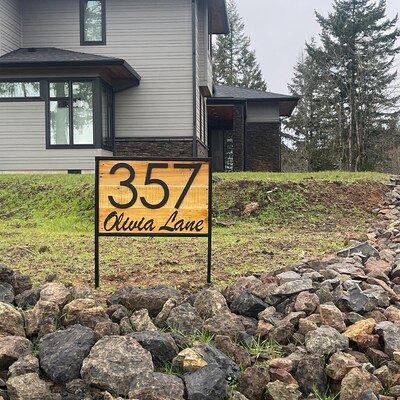 House Numbers Stake Modern Rustic Curb Appeal Custom Sign - Etsy