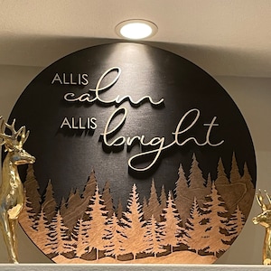 All is Calm All is Bright Wood Sign, 3D Christmas Sign, All is Calm ...