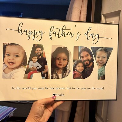Father's Day Print, Custom Photo Print, Dad Collage Wall Art, Daddy ...