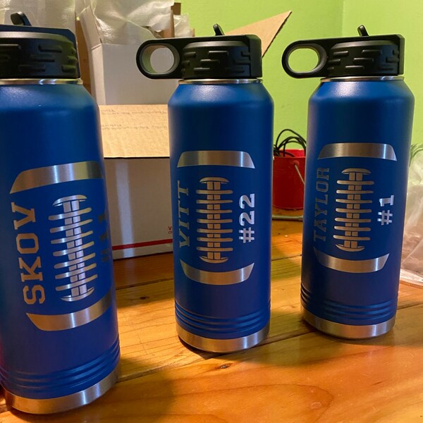 Football Water Bottle W/straw Lid, Sports Water Bottle, Seniors Gift ...