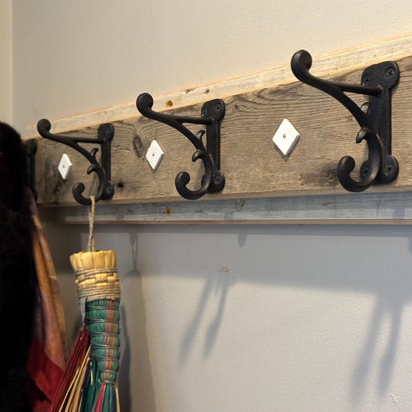 Rustic Cast Iron Coat Hooks (5 Pack) Wall Mounted Farmhouse Decor ...