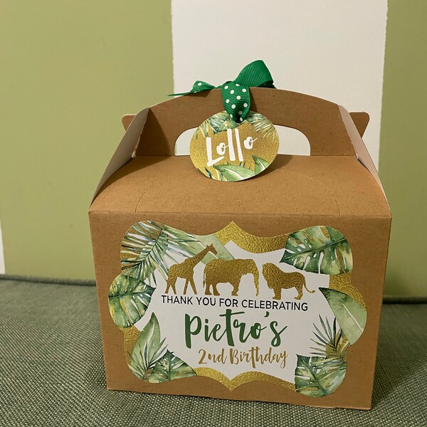 JUNGLE GOLD GREEN Personalised Party Box - Add Matching Paperie to Co ...