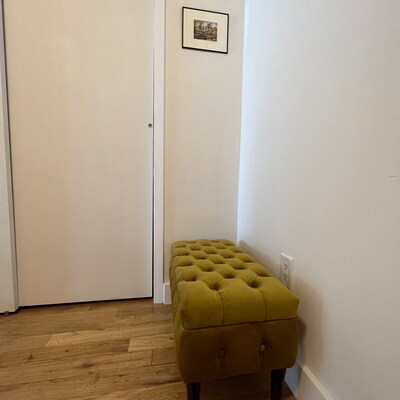 Mustard Yellow Chesterfield Ottoman With Storage Box, Entryway Bench ...